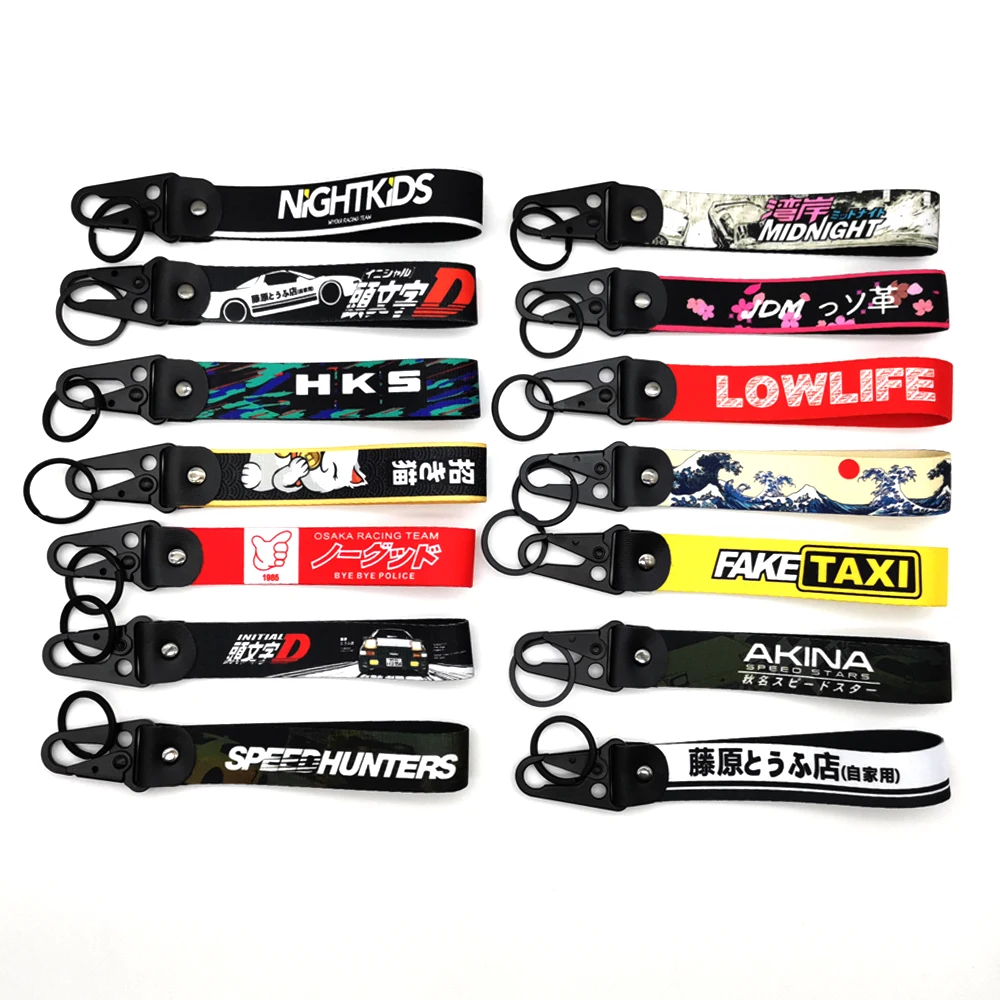 JDM Racing Keychain Car Style Wrist Key Chain Key Rings Key Holder Heat ...
