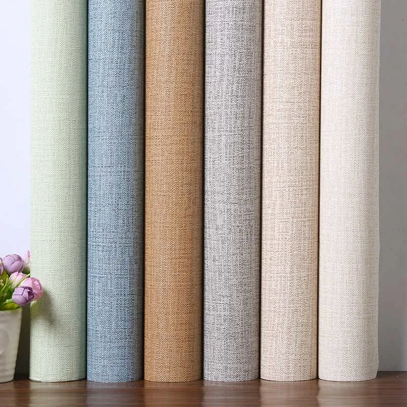 Linen-PVC-Self-Adhesive-Wallpapers-for-Kitchen-Cabinets-Bedroom-Living ...