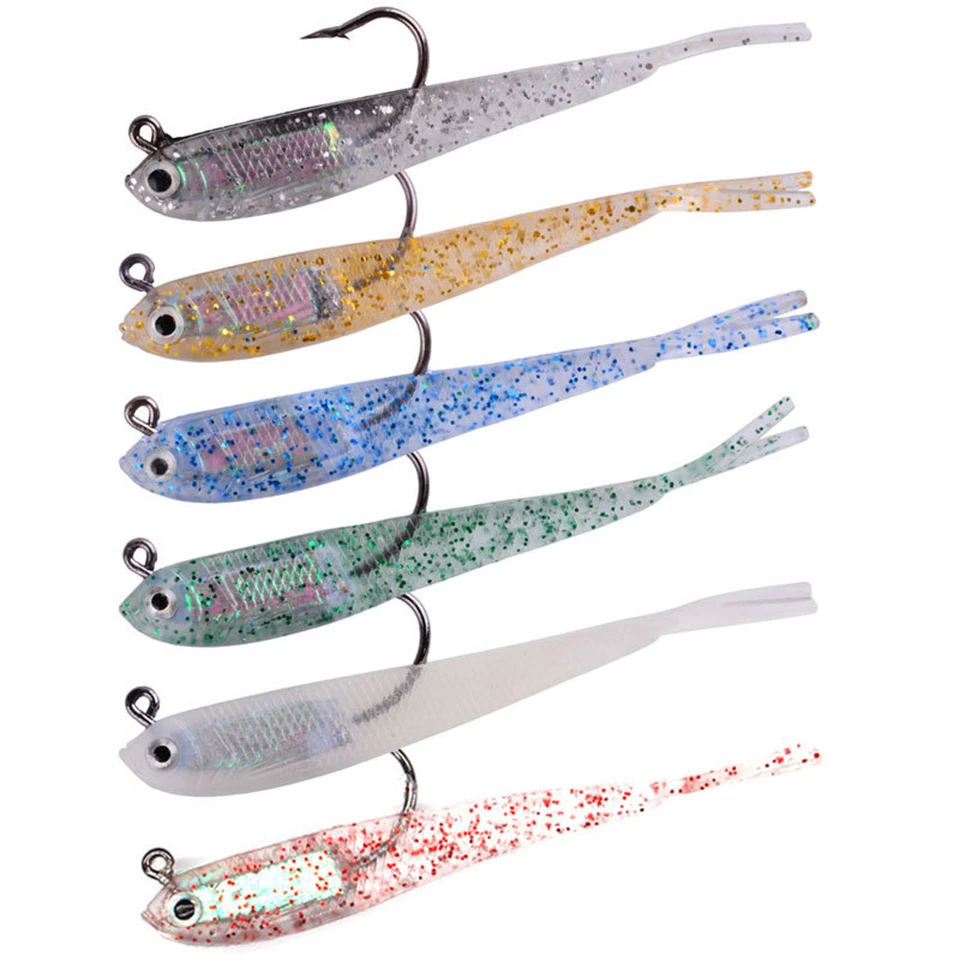 5pcs Silicone Soft Bait 7.5cm 5.9g Jigging Wobblers Fishing Lure ...
