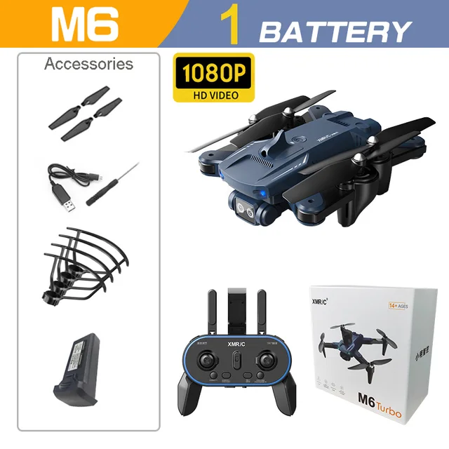 Mini Drone Remote WIFI M6 Drone 4K Professional HD Camera Foldable RC ...