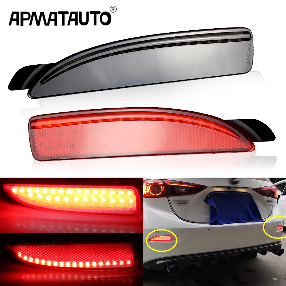 2pcs-12V-LED-Car-Rear-Bumper-Lights-Tail-Reflector-For-Mazda-3-5-6 ...