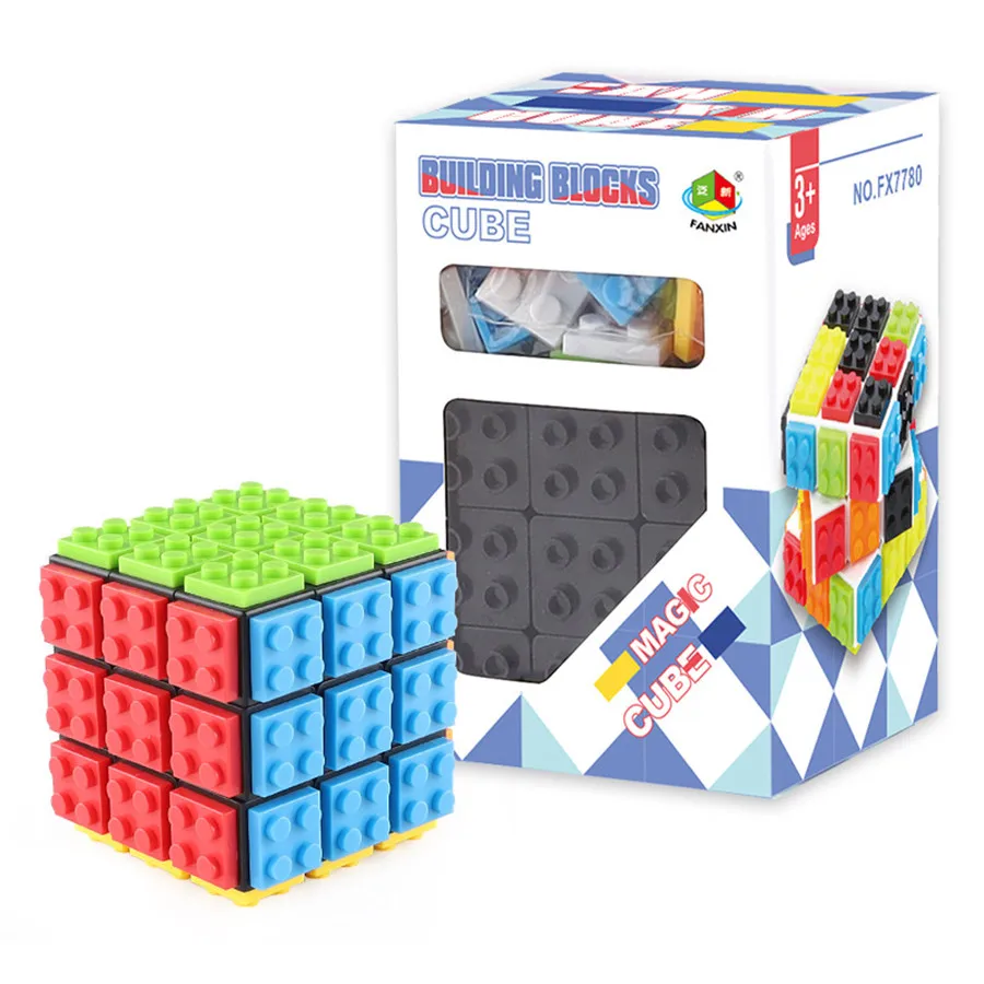 Educational Puzzle Cube D-FantiX 3x3 Building Brick Speed Cube - 2-in-1 ...