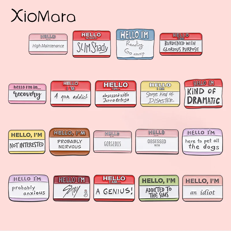 Pin-de-esmalte-de-Hello-I-m-Stay-letra-creativa-broche-de-solapa ...