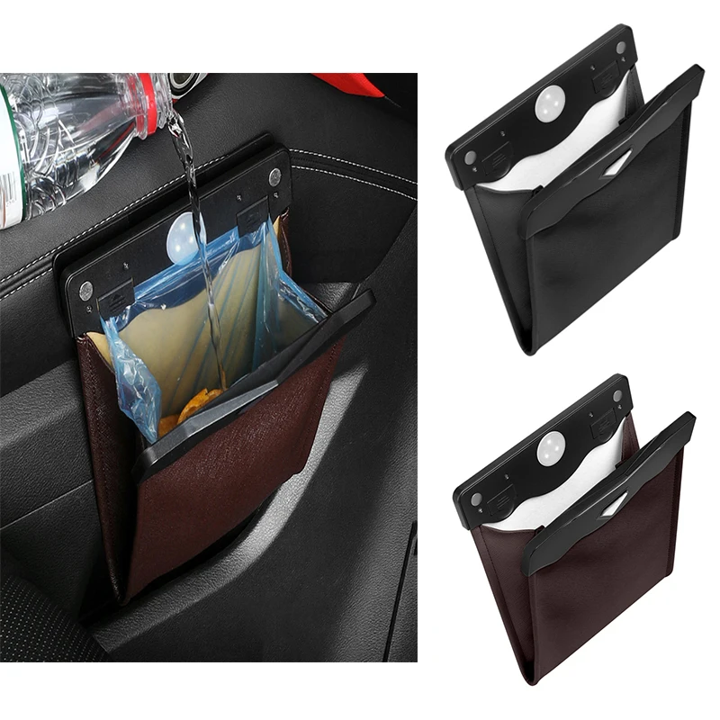 Car-Trash-Can-Foldable-Storage-Bag-Front-Row-Hanging-Garbage-Bin-Pu ...