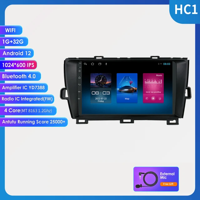 QLED DSP 8G+128G 2Din Android 12 for Toyota Prius XW30 2009-2015 Car ...