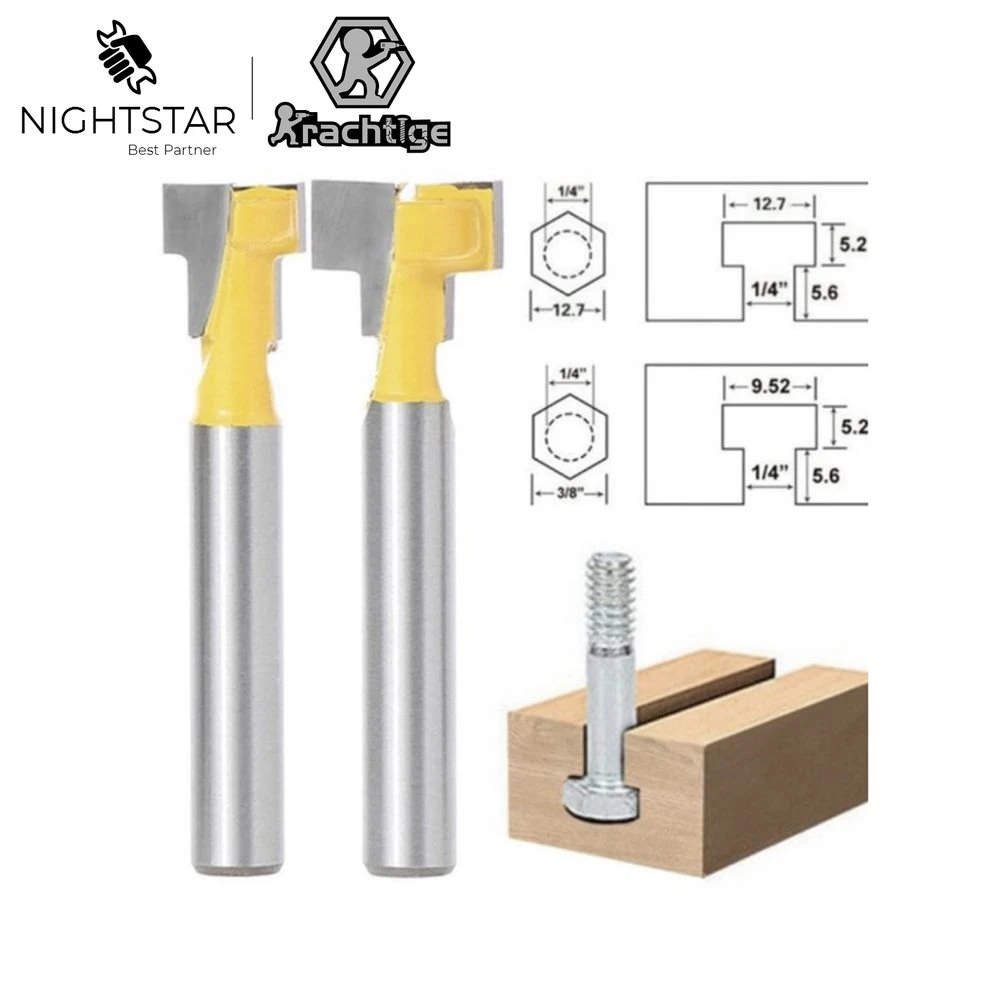 2pcs 1/4 Inch Shank T-slot Keyhole Cutter Wood Router Bit Carbide ...