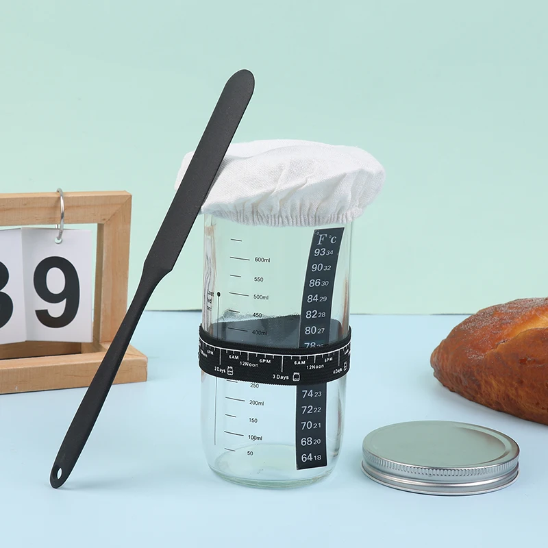 1Set-600ML-Sourdough-Starter-Jar-Kit-Clear-Glass-Sourdough-Starter ...