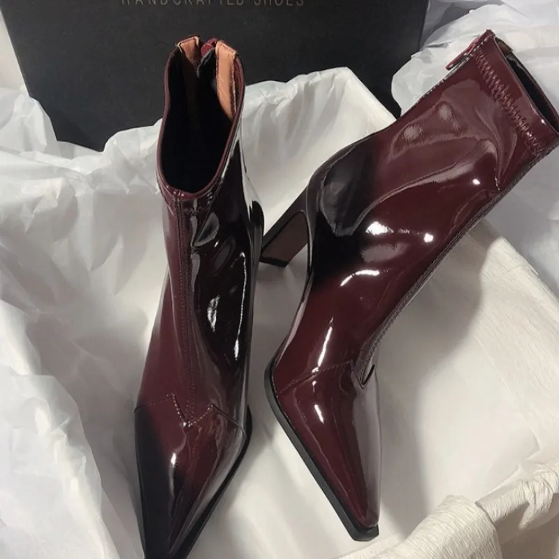 Botas-de-dise-ador-puntiagudas-para-mujer-Botines-Chelsea-de-oficina-al ...