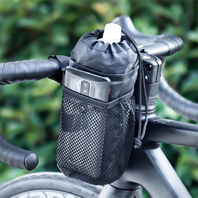 Bicycle-Bag-Bike-Bottle-Holder-Handlebar-Stem-Thermal-Bag-with-Mesh ...