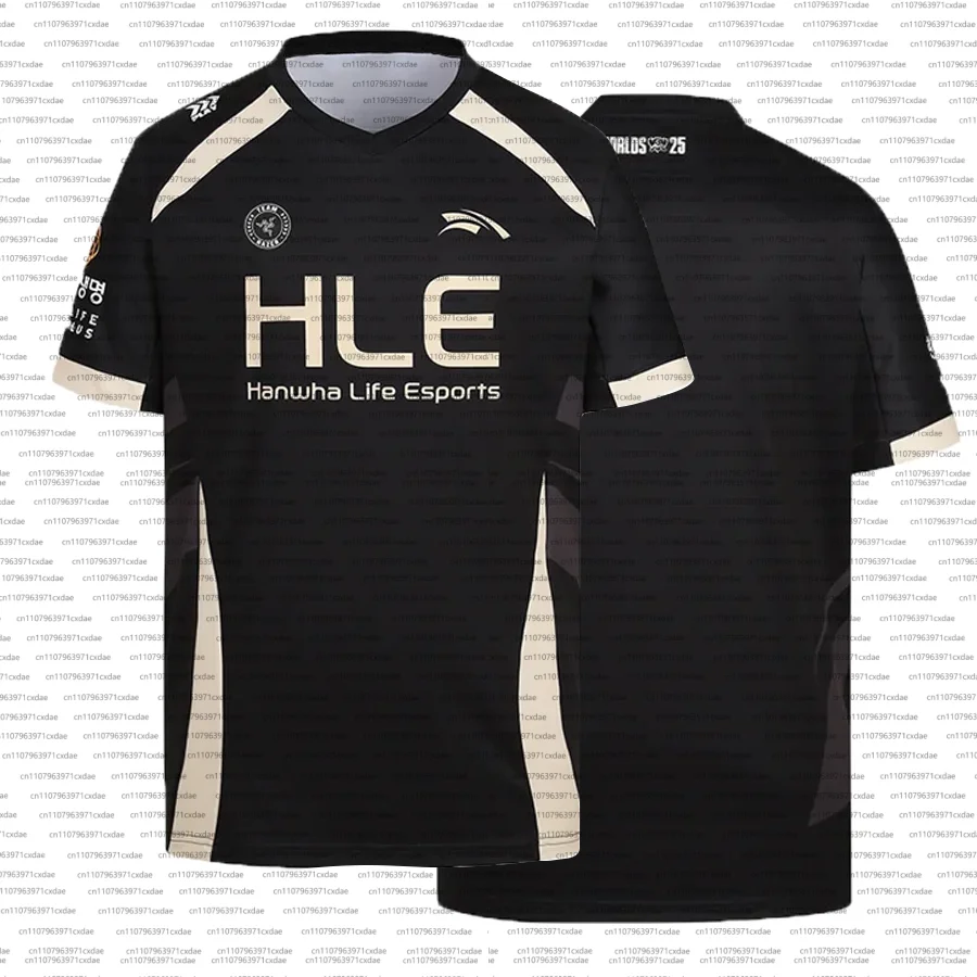 2025 E-sport HLE Team Uniform Fan Summer 3D Print Breathable V-Neck T ...
