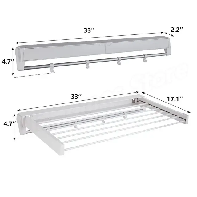 Retractable Clothes Hanger Invisible Wall Mounted Hanger Drying Rack ...