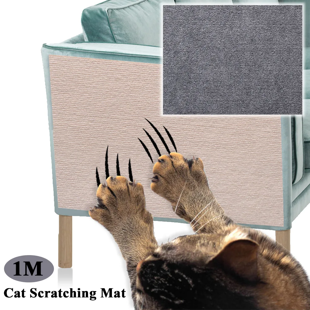 Cat Scratching Mat Cat Carpet with Self-Adhesive Trimmable Cat ...