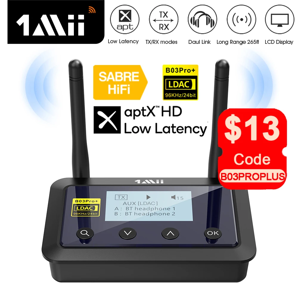 1Mii-B03Pro-Bluetooth-5-0-Transmitter-Receiver-Audio-aptX-LL-HD-CSR8675-HiFi-LDAC-Bluetooth ...