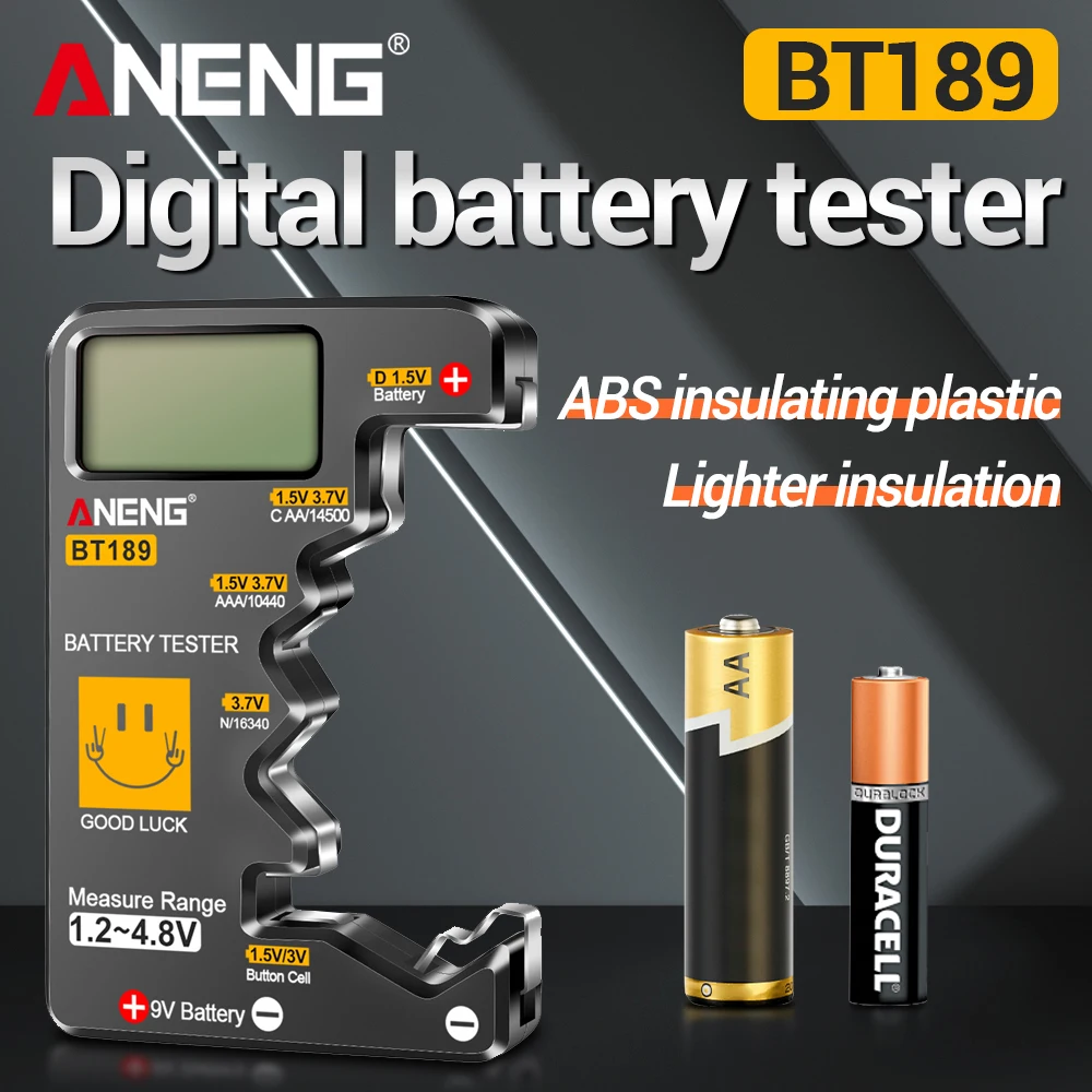 Digital Battery Tester LCD Display AAA AA Button Cell Battery Checker ...
