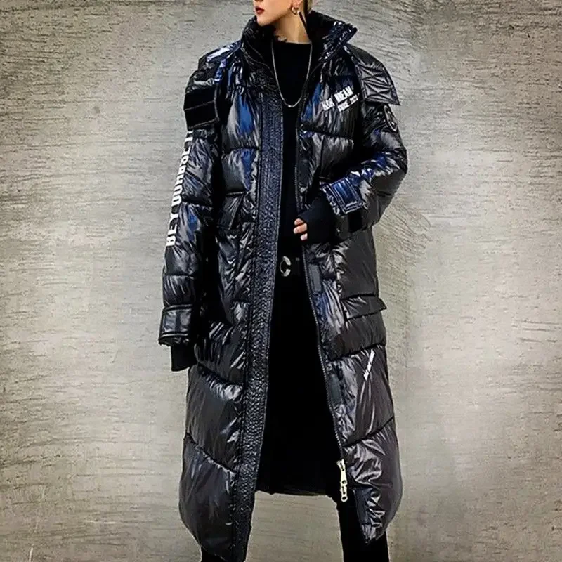 Kpop-Extra-Long-Over-the-knee-Parkas-Couple-Padded-Coat-Unisex-High ...