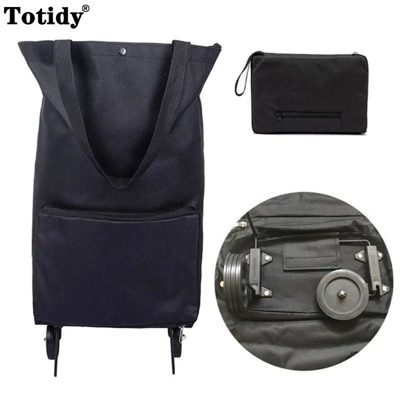 New-Folding-Shopping-Bag-On-Wheels-Bag-Food-Shopping-Organizer-Trolley ...