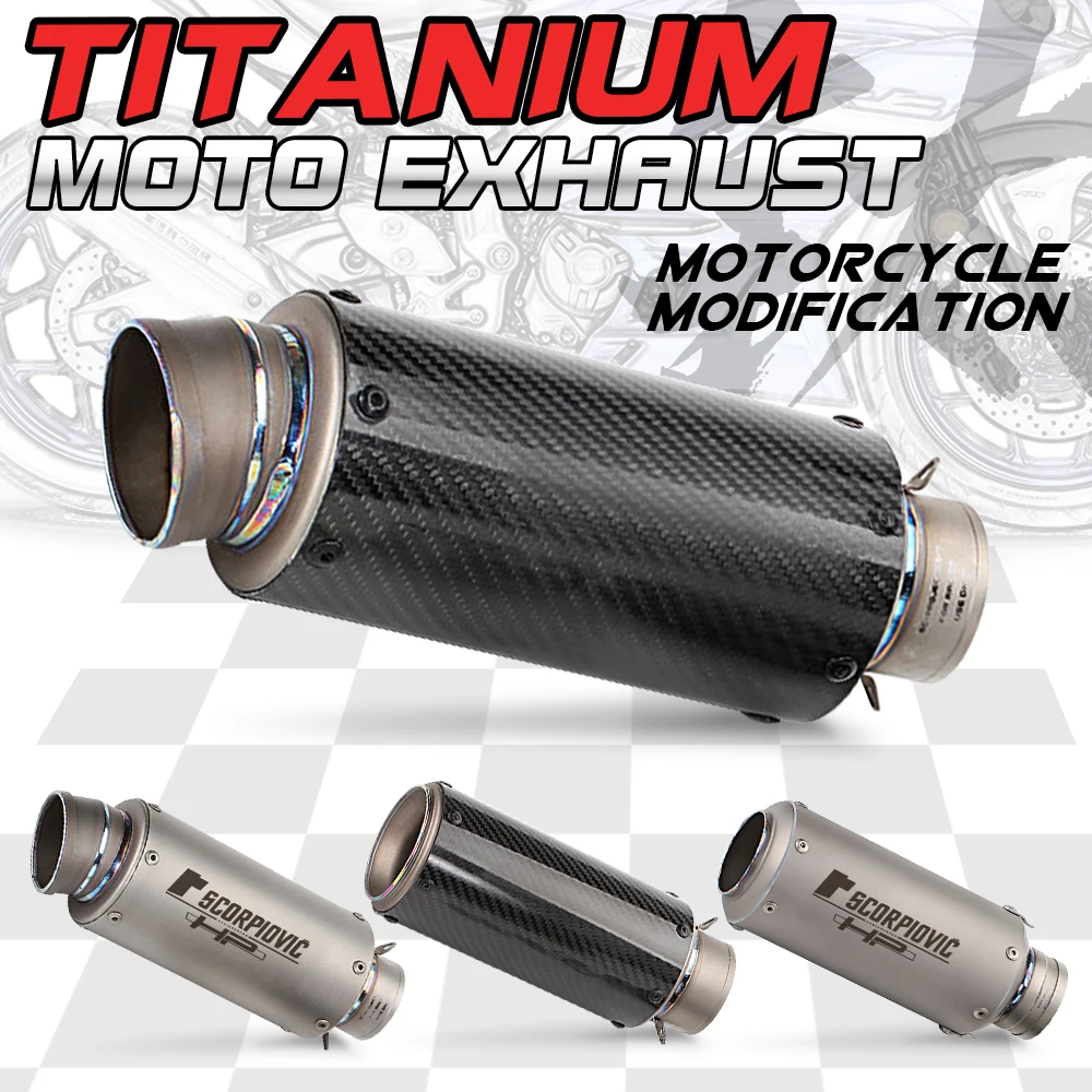 Inlet 51mm 60mm Motorcycle Exhaust Pipe Muffler DB killer Project ...