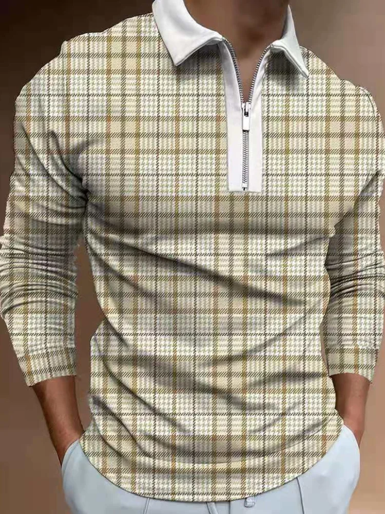 Long Sleeve Polo Checkered