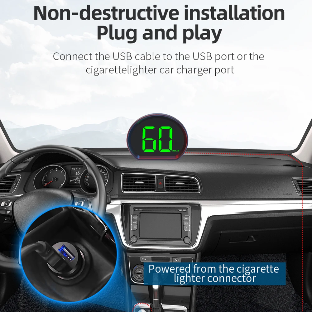 Car-HUD-Digital-Gauges-GPS-Device-Overspeed-Alarm-Speedometer-With-USB ...