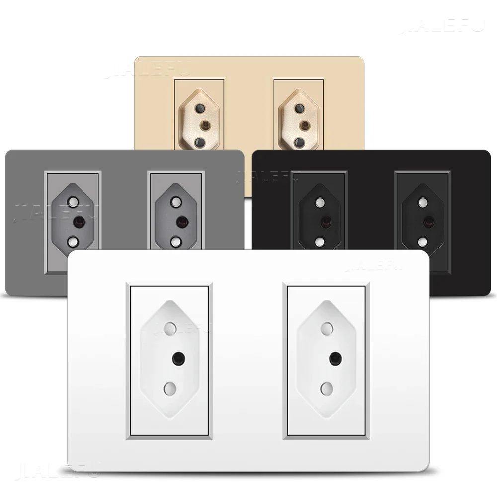 PC-Fire-Panel-10A-20A-118mm-Brazil-standard-blank-socket-plug-White ...