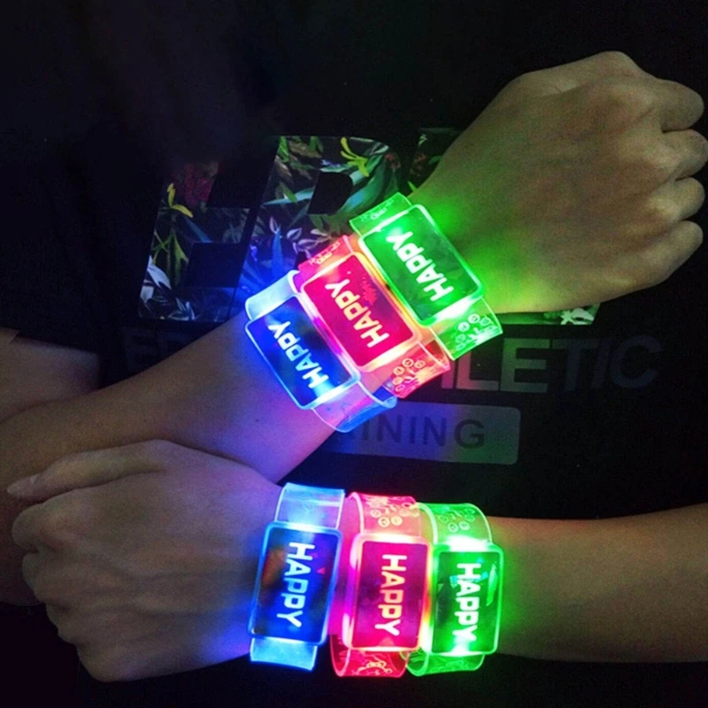 Light Up Wristband Happy Bracelet Led Night Light Party Decoration ...