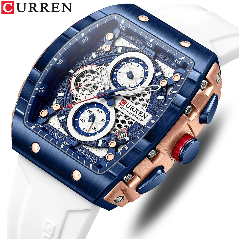 Curren Top Brand Men's Watches Luxury Square Quartz Wristwatch ...