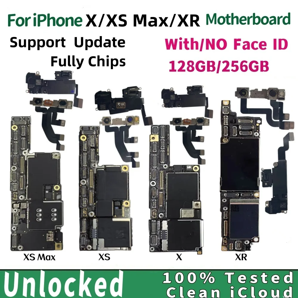 A+ Tested For iPhone xs max Motherboard with face ID Unlocked For ...