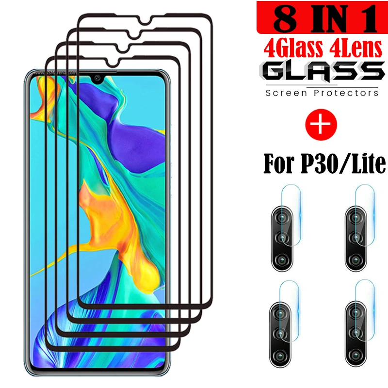 Full Glue Tempered Glass For Huawei P30 Screen Protector Glass For Huawei P30 Lite Camera Film ...