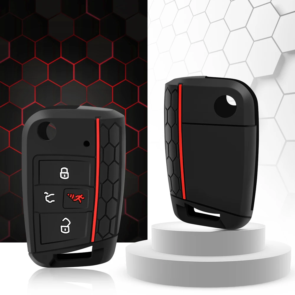 Silicone-Key-Case-Cover-For-VW-Polo-Golf-7-Tiguan-for-Skoda-Octavia ...