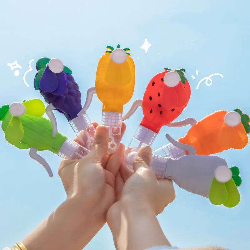 Portable-Mini-Hand-Pressure-Bubble-Fan-Fruit-Shaped-Fan-Children-Back ...