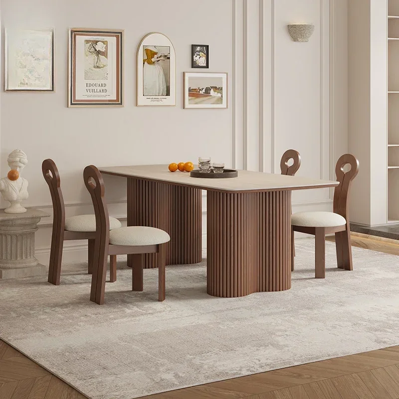 Mesa-de-comedor-de-madera-maciza-mesa-de-comedor-y-sillas-ovaladas-de ...