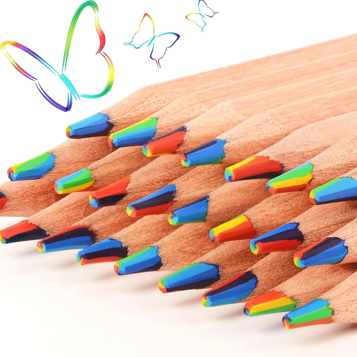 6-Pcs-12-Pcs-Colored-Log-Pencils-7-Colors-in-1-Colored-Drawing-Pencil ...