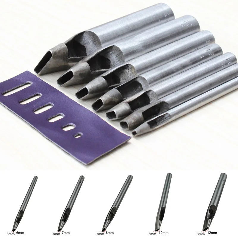 Leather-Craft-Puncher-Tools-Set-DIY-Drilling-Bit-Flat-Hole-Punch-Maker ...