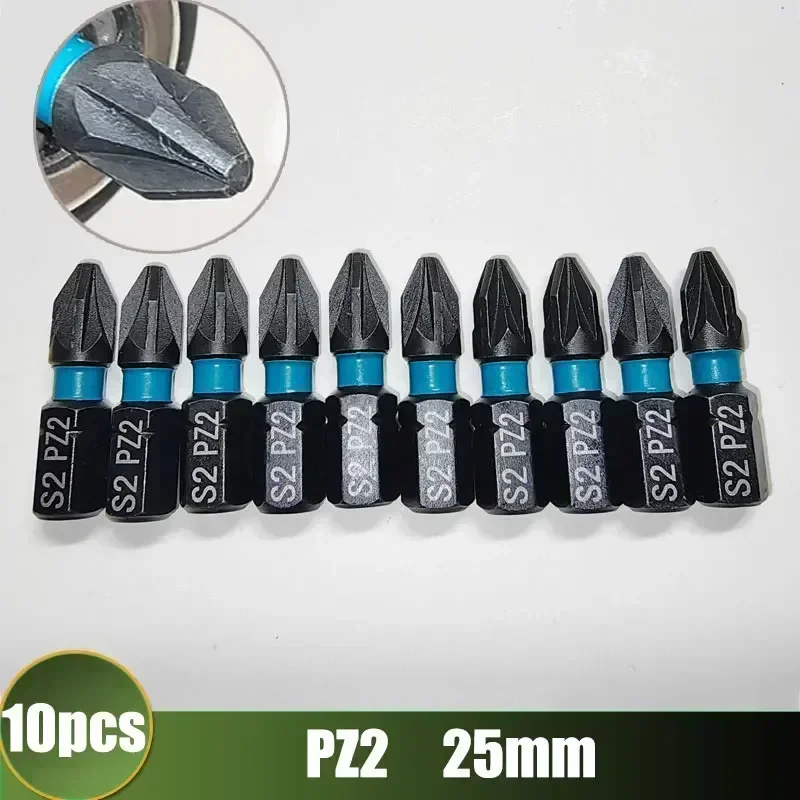 10PCs-25mm-PZ1-PZ2-PZ3-S2-Alloy-Steel-Precision-Screwdriver-Set-of-Bits ...