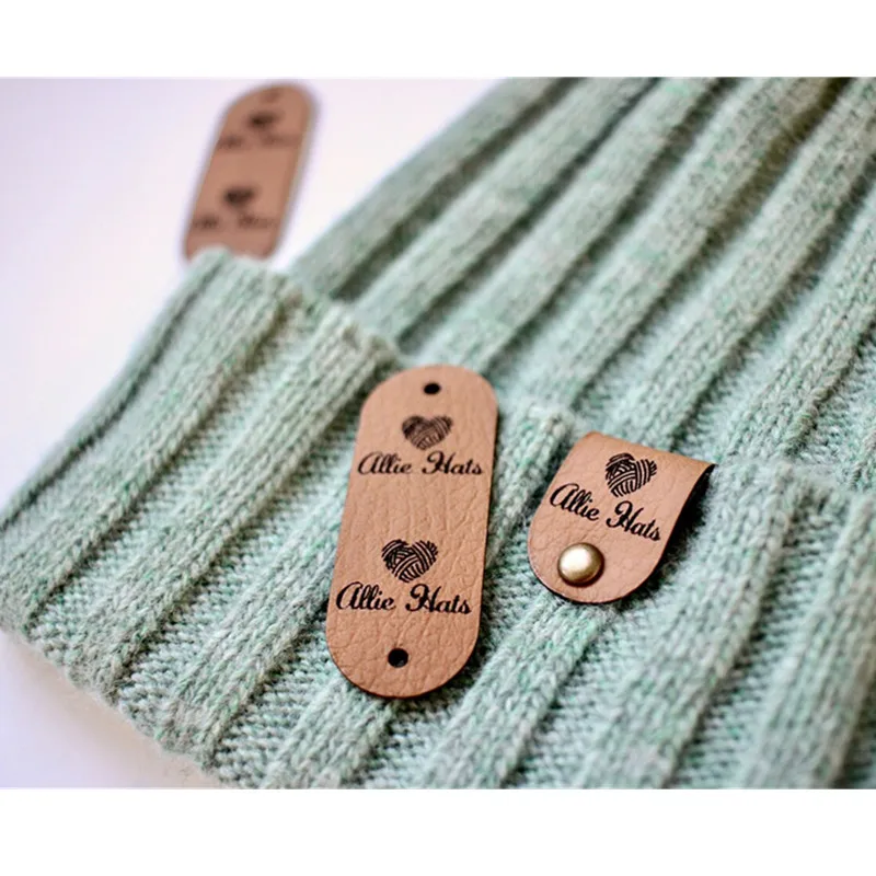 30pcs Handmade labels with rivets Custom leather tags for clothing ...