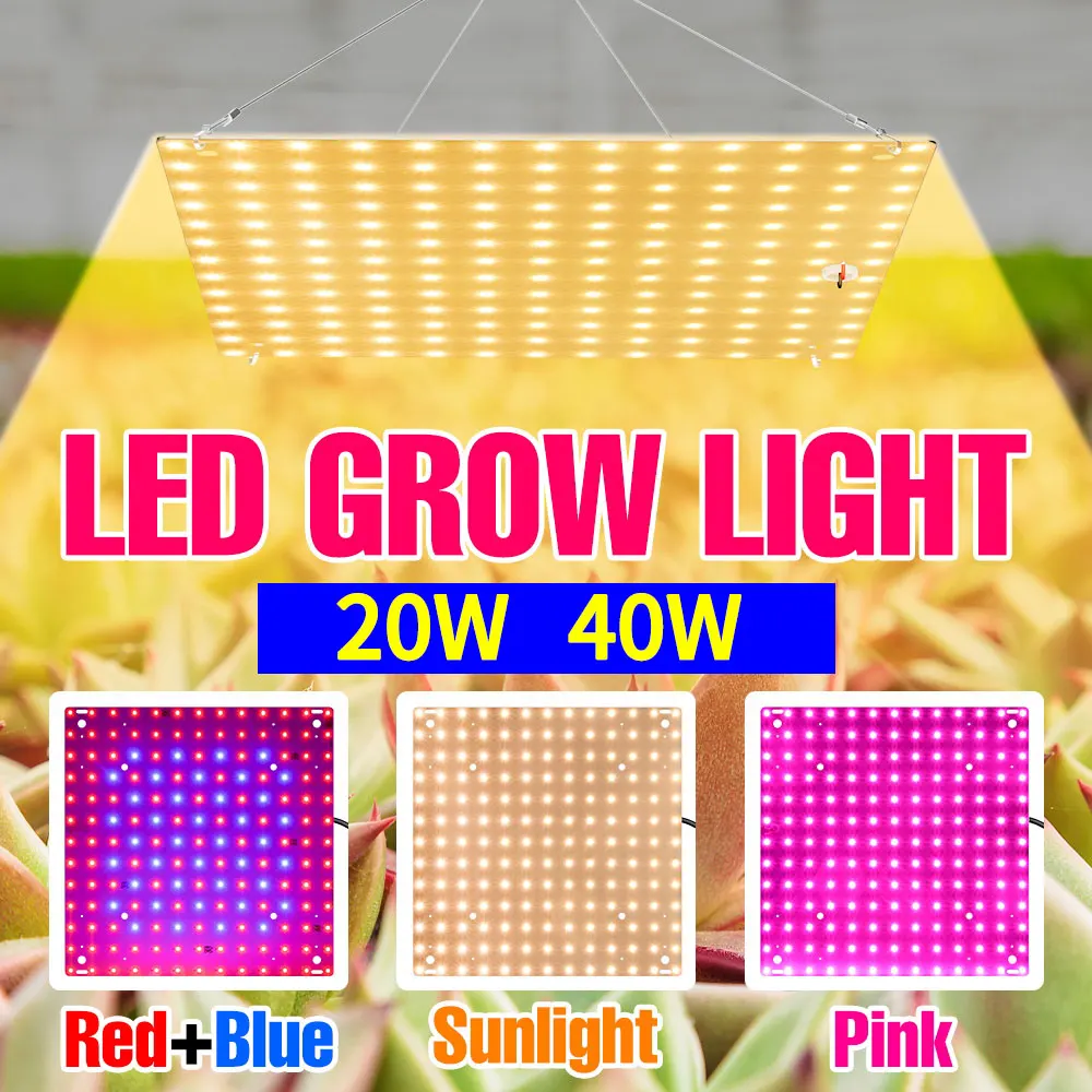 40W 20W LED Grow Light Full Spectrum Quantum Board Plant Lamp Flower ...