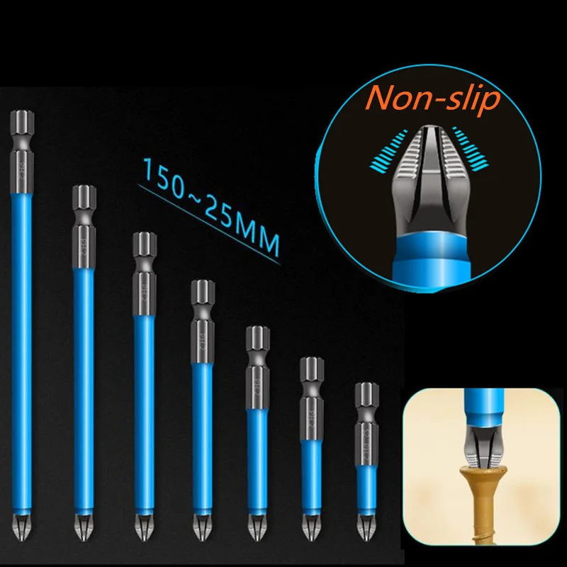Non-Slip-PH2-Cross-Bit-Drill-Head-Set-Hex-Shank-Magnetic-Fits-Electric ...