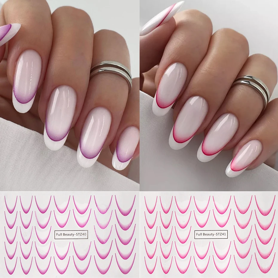 French-Manicure-Sticker-Gradient-Stripe-Lines-Sliders-For-Nails-Ombre ...