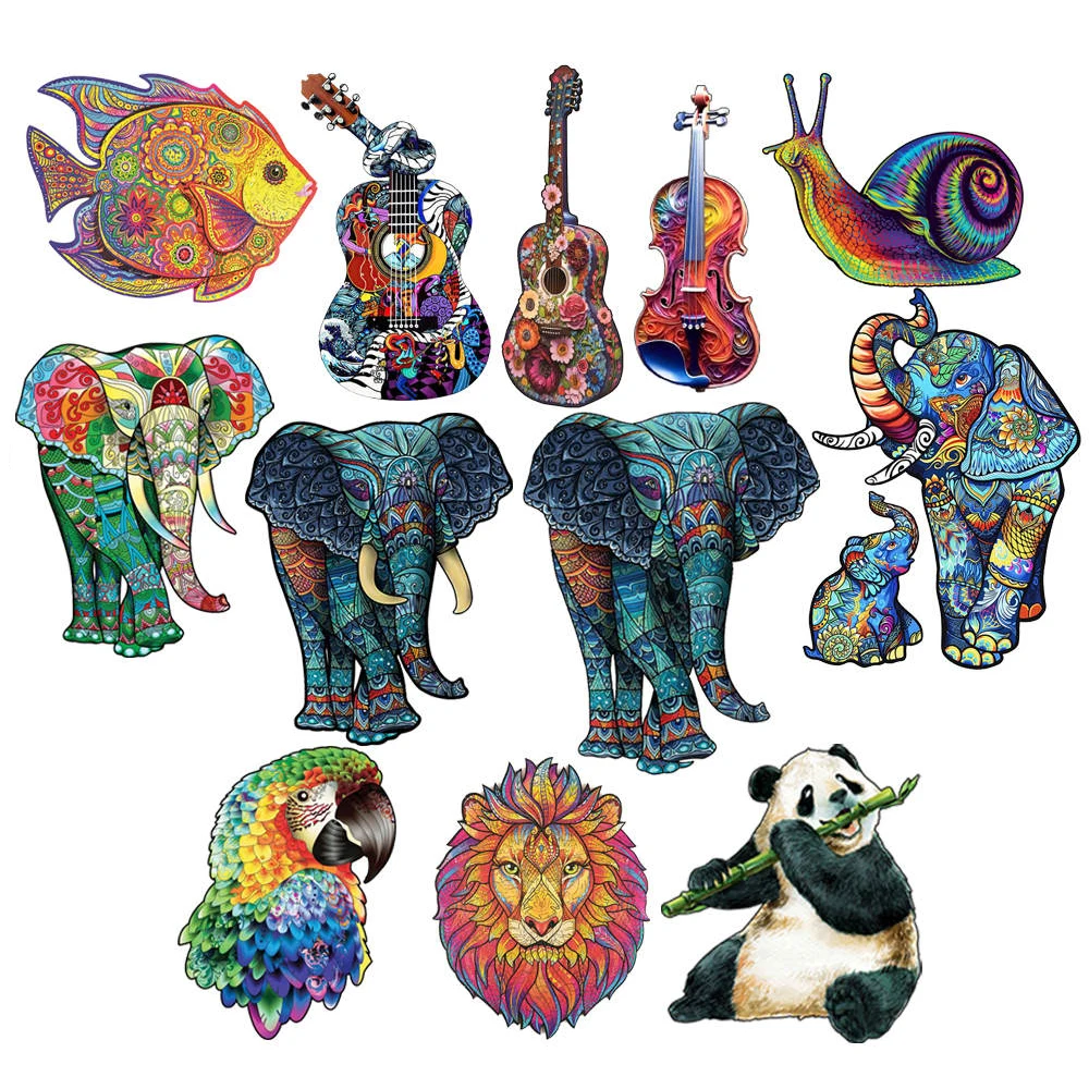 Uniquely Shaped Wooden Animal Puzzles Distinctive Party Game Gifts ...