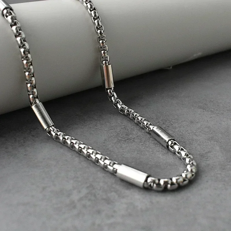 5mm Silver Color Round Box Chain Stainless Steel Chain Mens or Womens ...