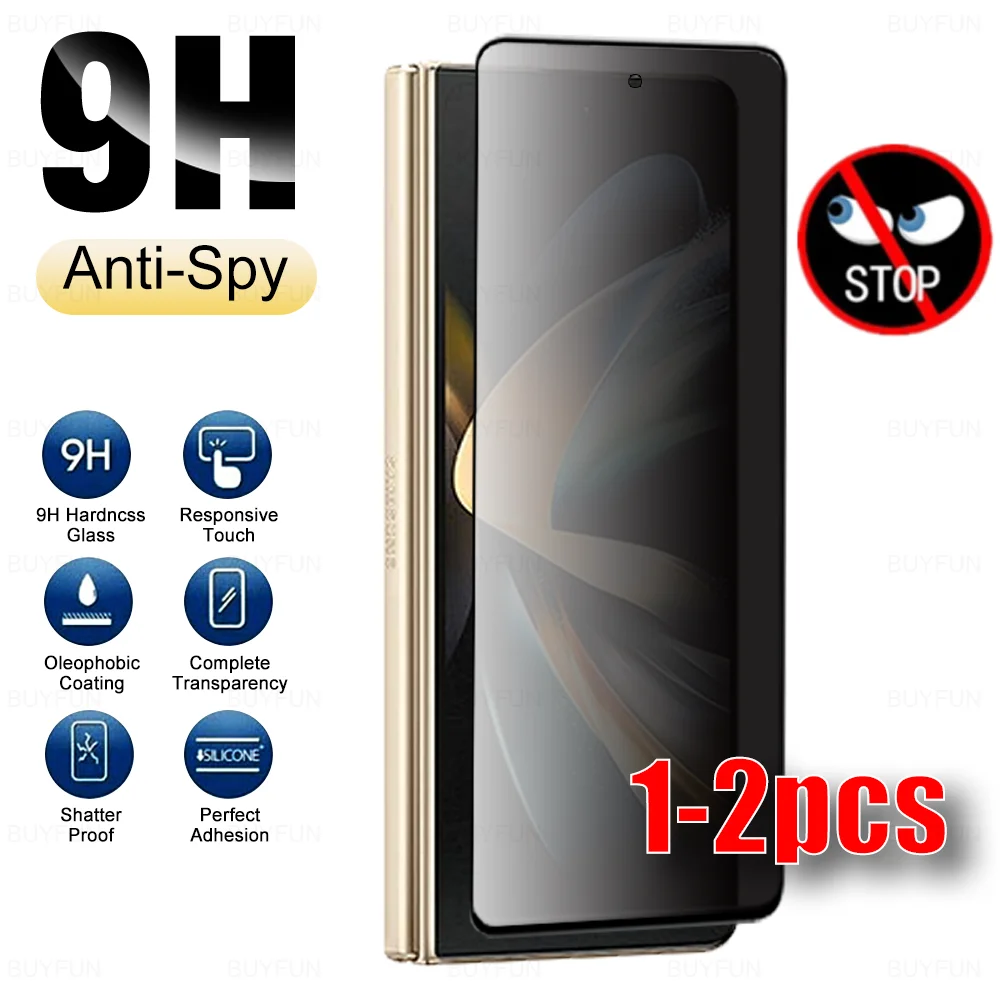 Samsung Z Fold 3 Glass Privacy Screen Protector - 1-2pcs Tempered Glass ...
