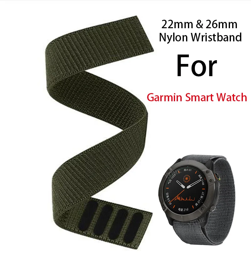 Hook-Loop-Nylon-Strap-For-Garmin-Enduro-Watch-Band-Fenix-6-6X-Pro-5X ...