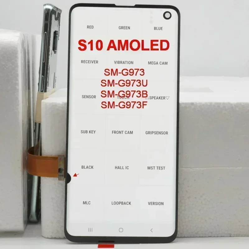 100-AMOLED-S10-G973-Screen-For-SAMSUNG-Galaxy-S10-G973U-G973F-Display-LCD-Touch-Digitizer ...