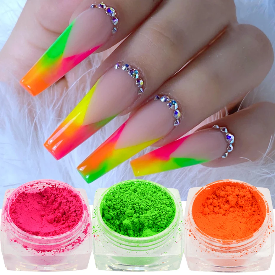 Neon Rainbow Nails