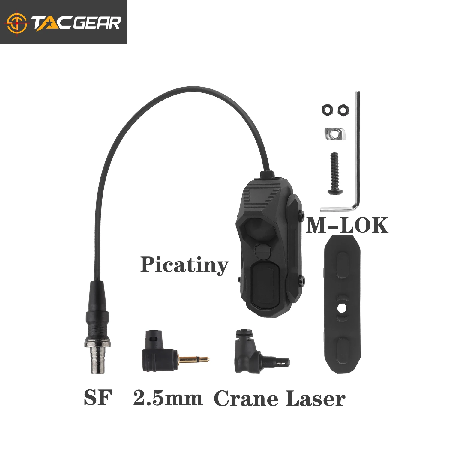 TACGEAR-AXON-Picatinny-M-lok-Wire-Button-switch-Crane-Laser-2-5mm-SF ...