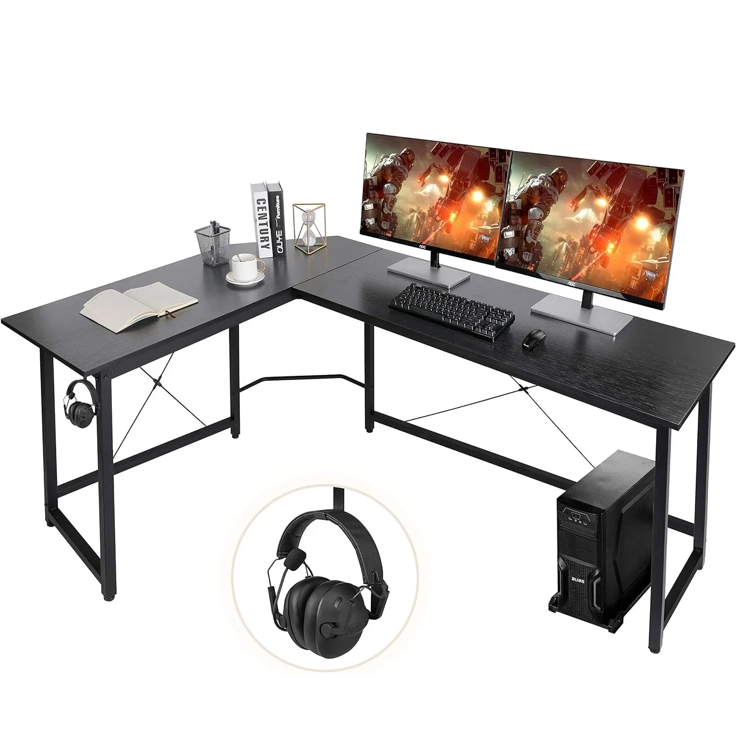 Homfa-66-5-170cm-L-Shape-Desk-Computer-Gaming-Laptop-Desk-Home-Office ...