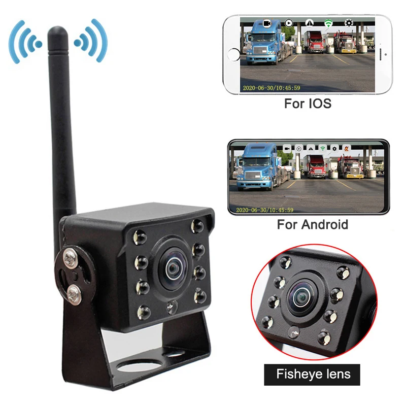 Wireless WiFi Reversing Rear View Camera For Truck Trailer Truck RV ...