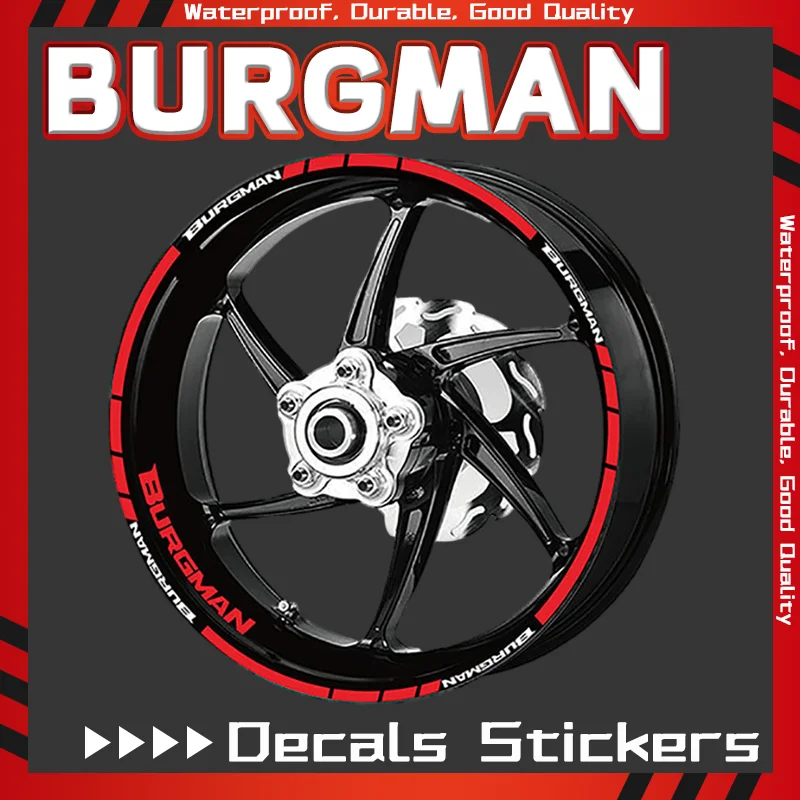 For BURGMAN125 650 400 200 Motorcycle Front Rear Tyre Deca Rim Stripe ...