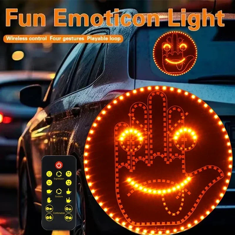 Creative-Fun-Three-Models-Gesture-Lamp-Car-Interior-Rear-Windshield-LED ...