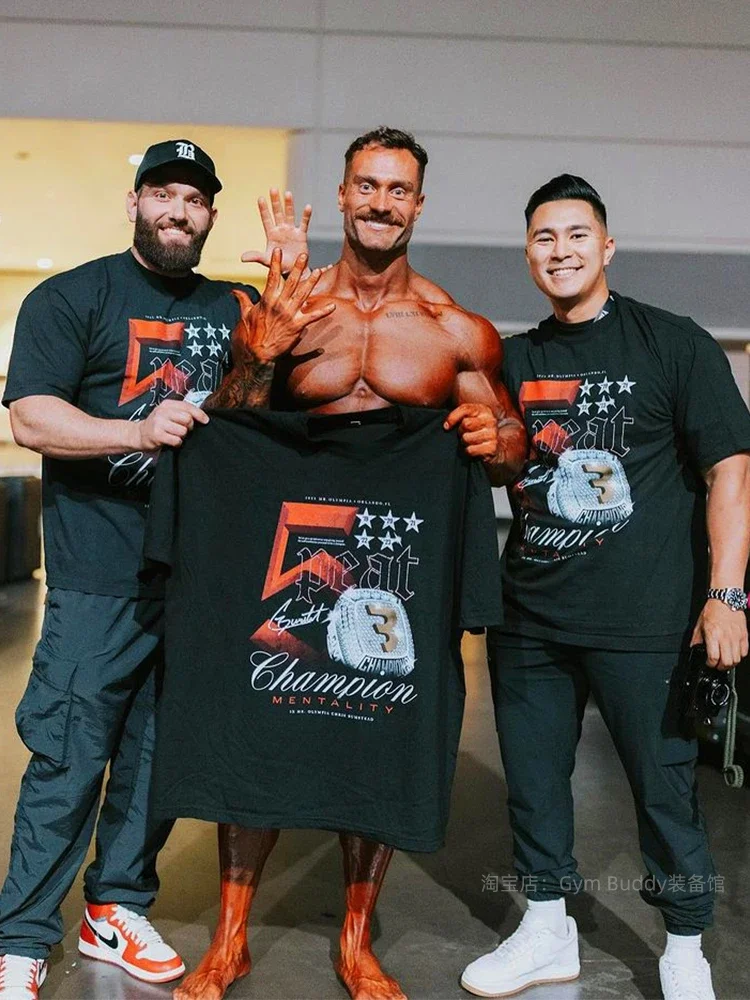 New-Chris-Fitness-Plus-Size-T-shirt-Sports-Pure-Cotton-Half-Sleeves ...